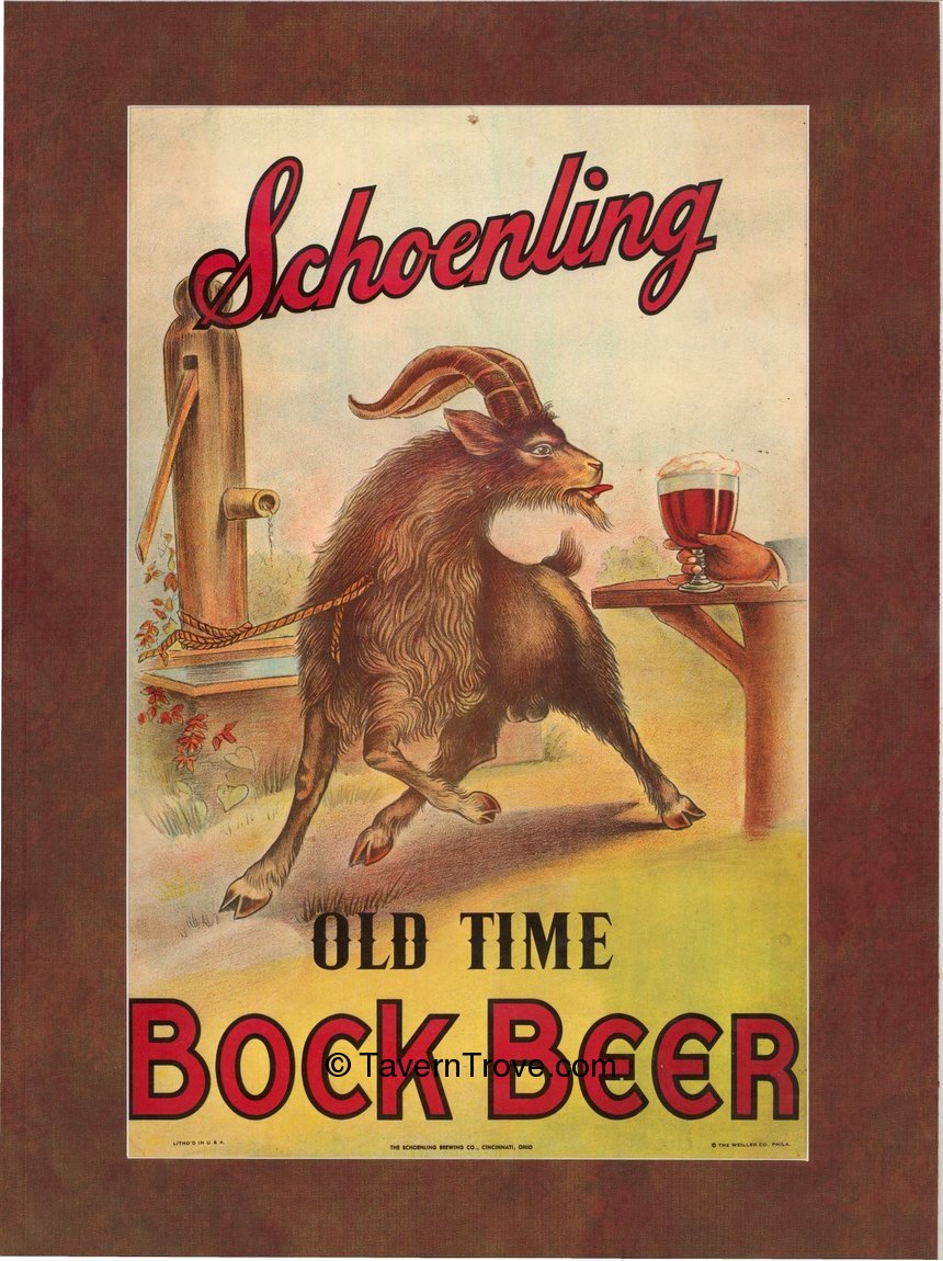 Item #81118 1956 Schoenling Bock Beer Paper Sign Sign