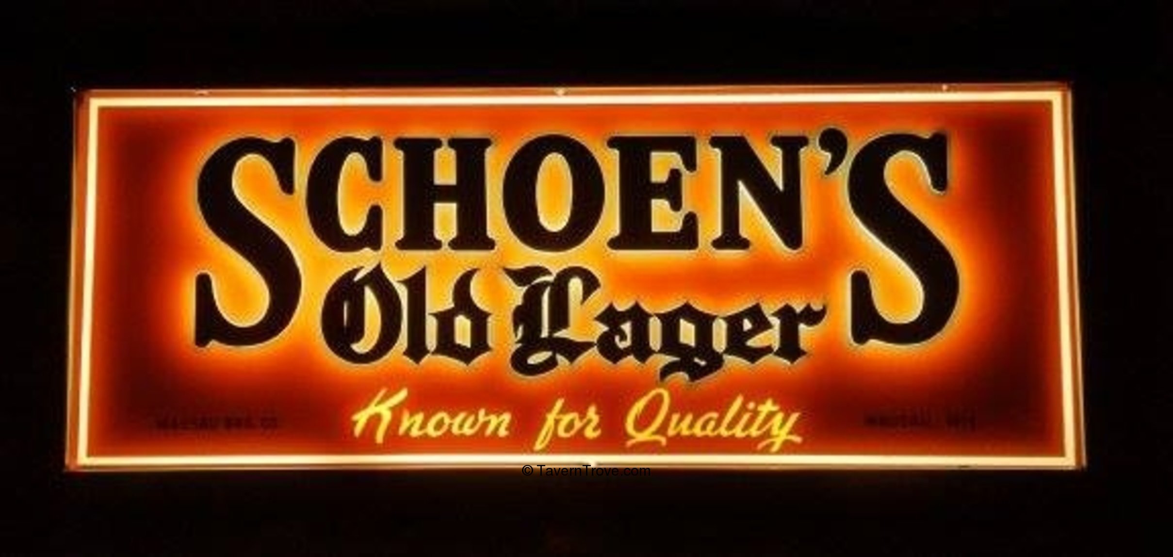 Item #87250 1949 Schoen's Old Lager Beer Glass-Faced Illuminated Sign