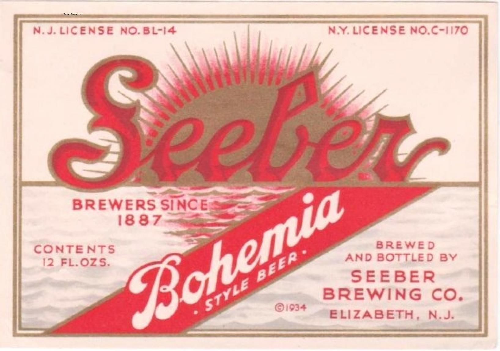 Item #9036 1934 Seeber Bohemia Beer Label