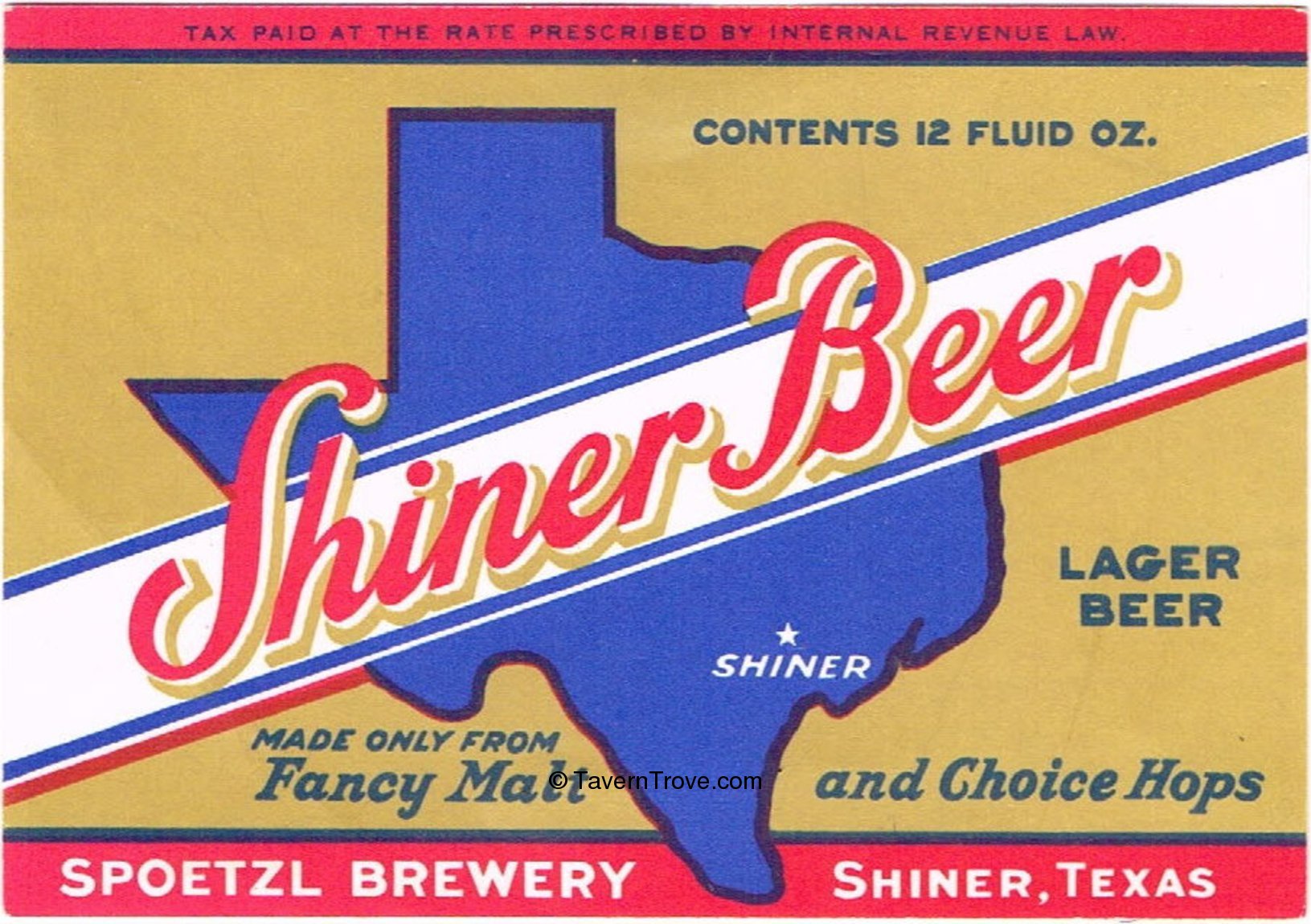 Item #93647 1938 Shiner Beer Label WS107-01
