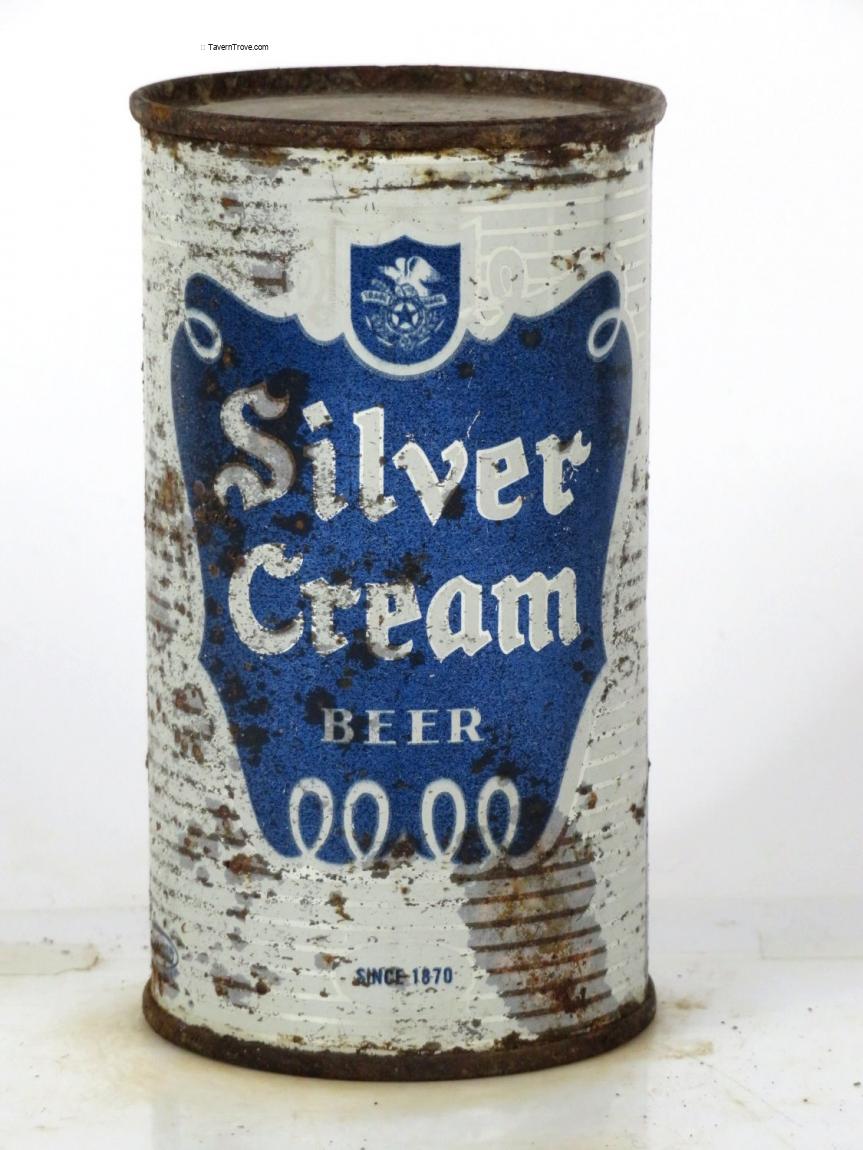 Item #185 1956 Silver Cream Beer Flat Top Can 134-13.1b