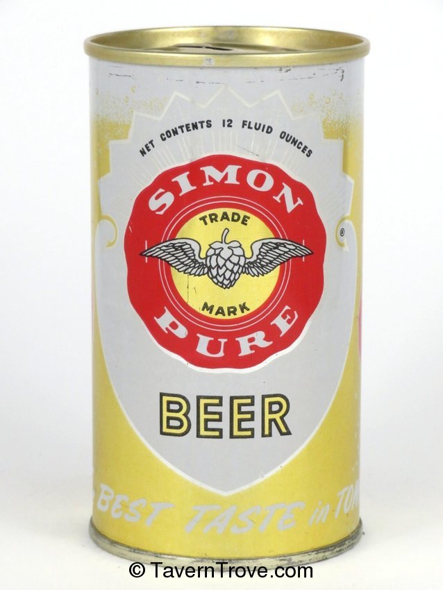 Item #28481 1965 Simon Pure Beer Tab Top Can T125-02
