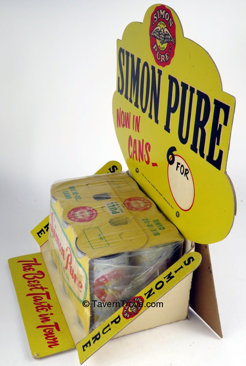 Item #94190 1962 Simon Pure Beer 6-Pack display Mixed Media Sign