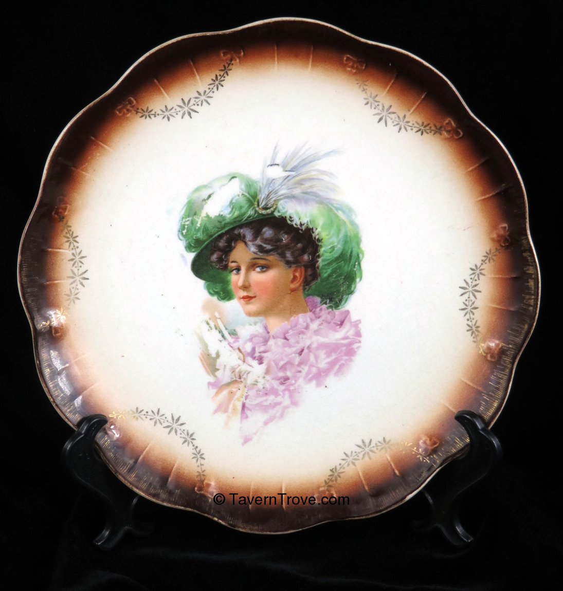 Item #98305 1910 Stegmaier's Beer "Gibson Girl" Porcelain Art Plate