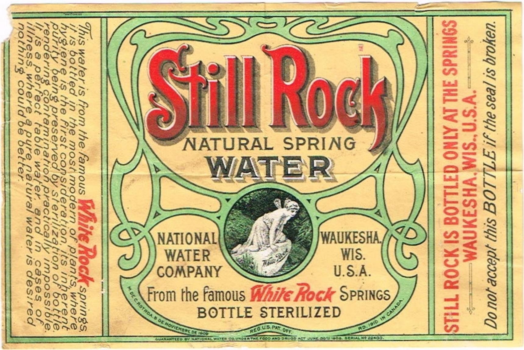 Item #86837 1906 Still Rock Natural Spring Water Label