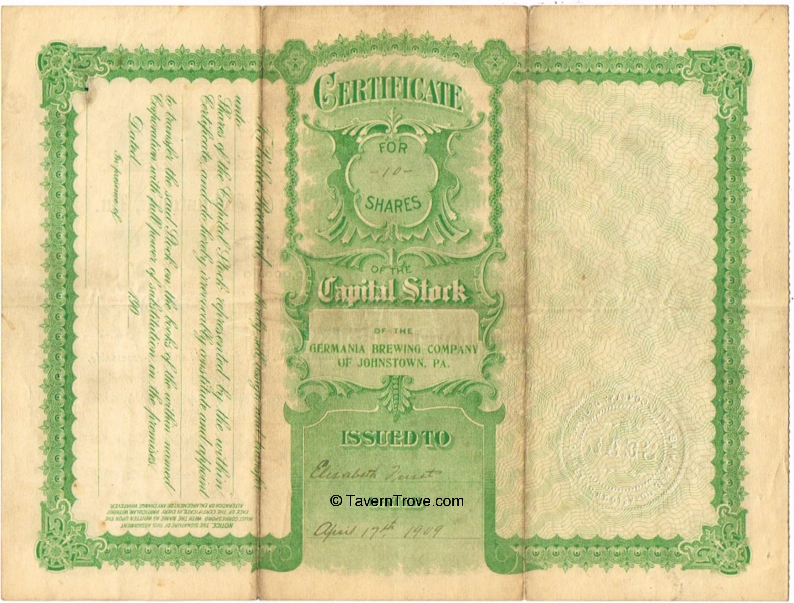 Item #80336 1970 Stock Certificate Stock Certificate