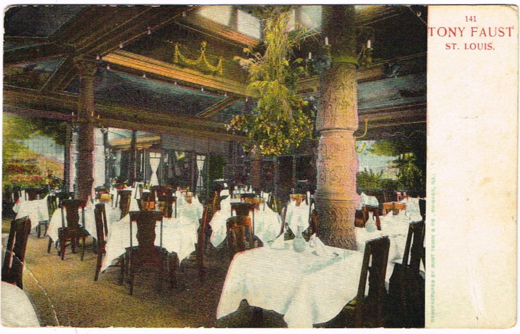 Item #100128 1905 Tony Faust's Restaurant Interior Colorized Post Card