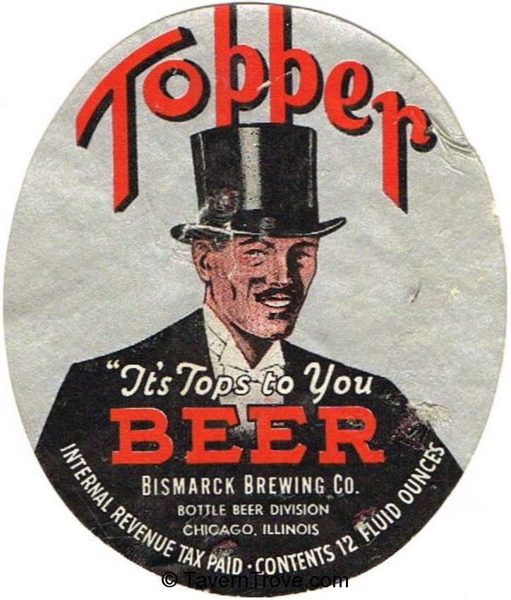 Item #74480 1935 Topper Beer (86mm) Label IL69-25v