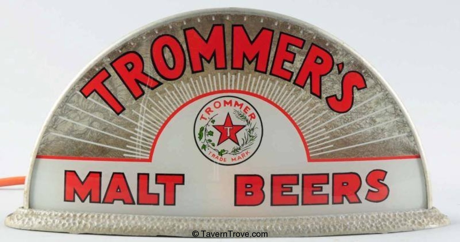 Item #28247 1933 Trommer's Malt Beers Glass-Faced Illuminated Sign