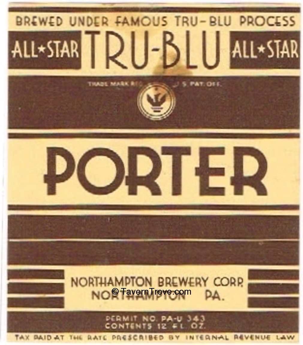 Item #4686 1936 Tru Blu All Star Porter Label PA62-07