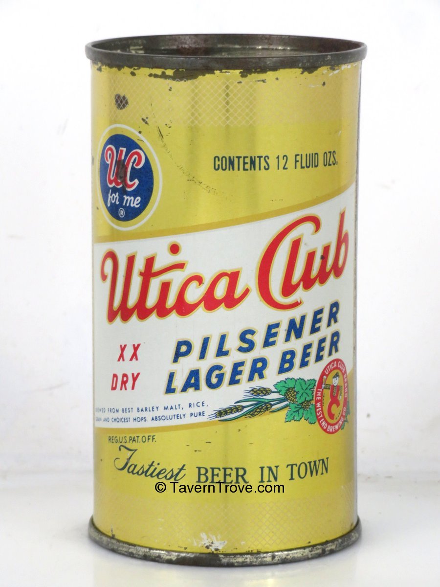 Item #93862 1953 Utica Club Pilsener Lager Beer mpm Flat Top Can 142-24.2