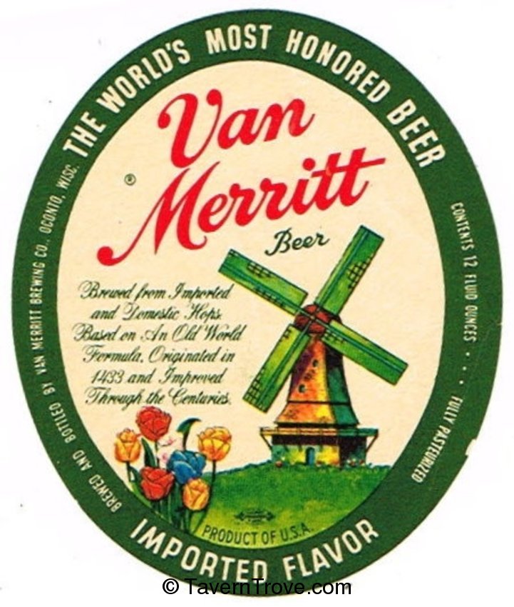 Item #81123 1965 Van Merritt Beer Label WI
