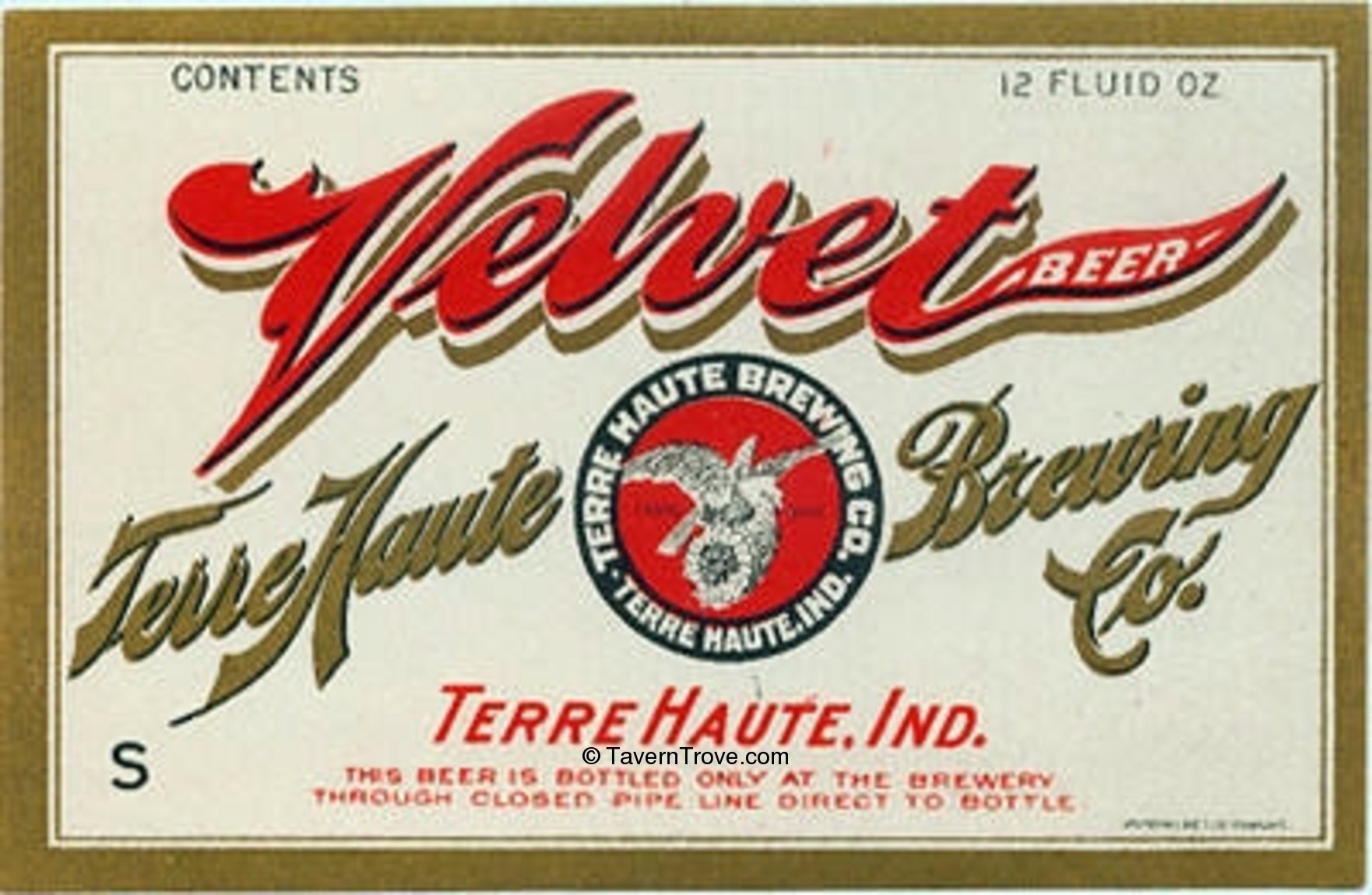 Item #27792 1900 Velvet Beer Label IN