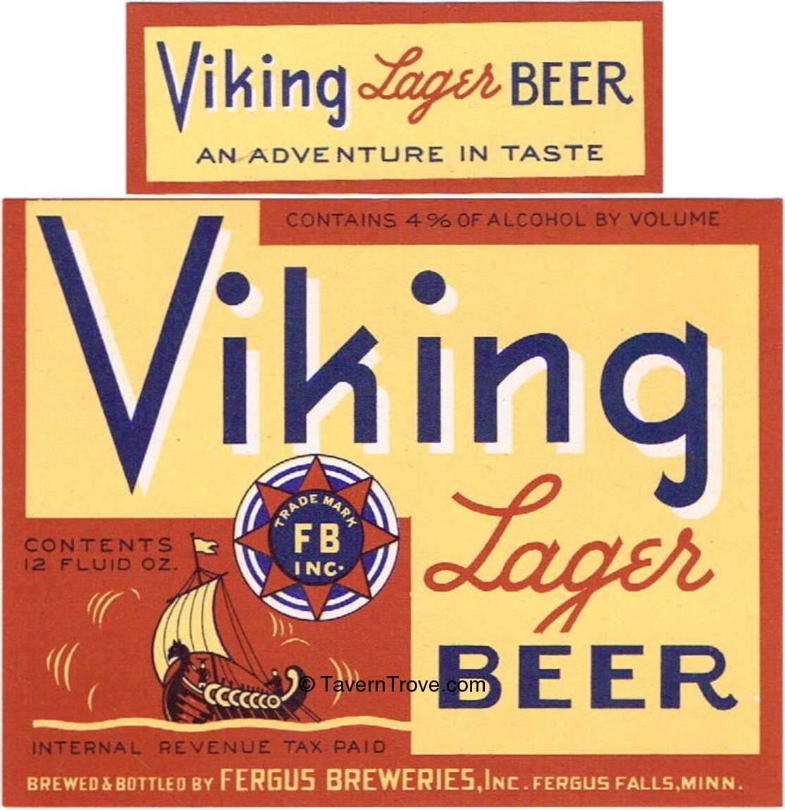 Item #68971 1937 Viking Lager Beer Label CS83-06