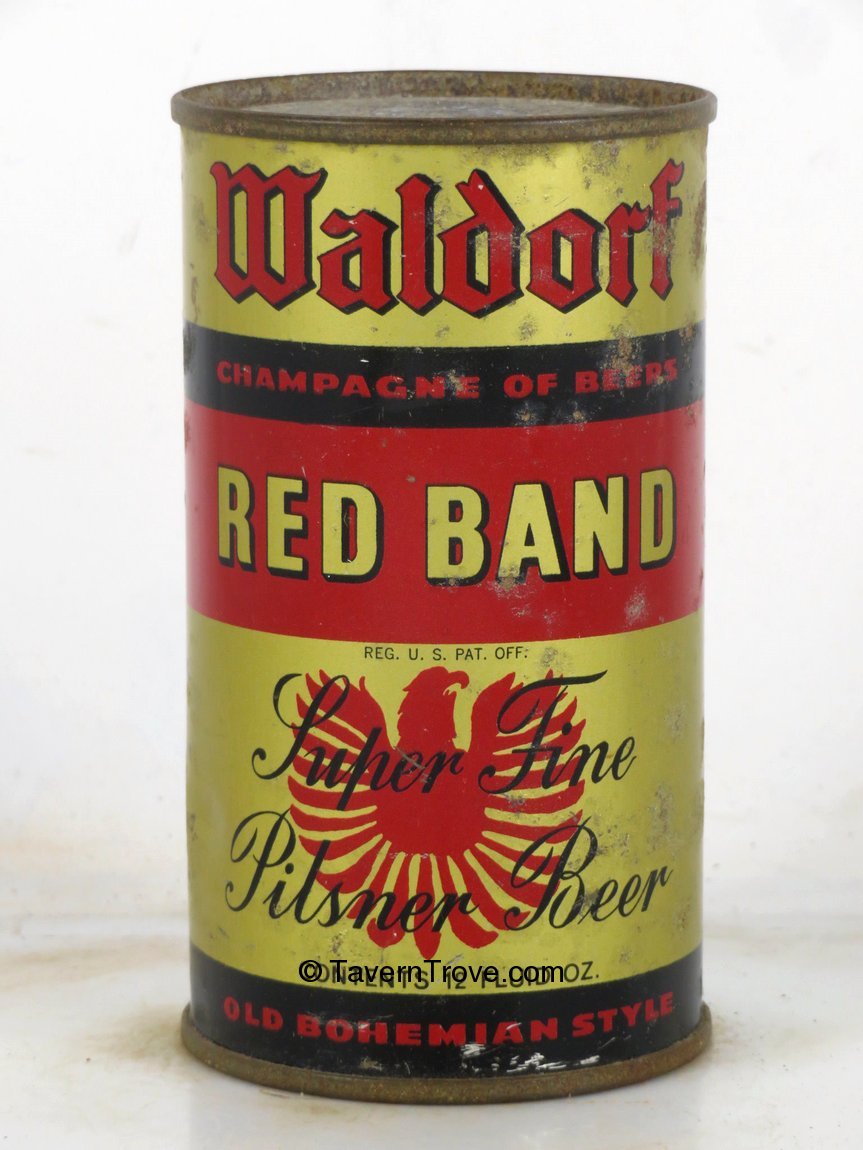 Item #88455 1936 Waldorf Red Band Beer Flat Top Can OI-859