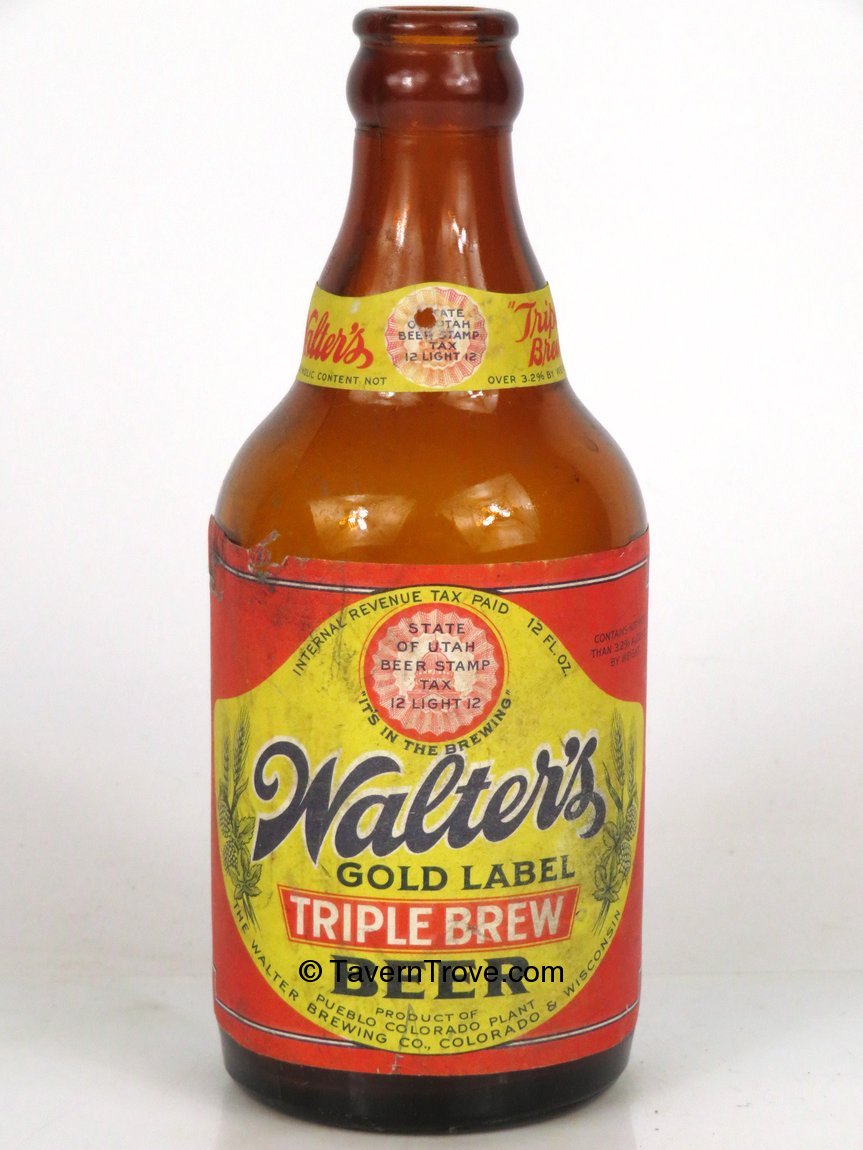 Item #1840 1934 Walter's Triple Brew Beer Steinie Bottle