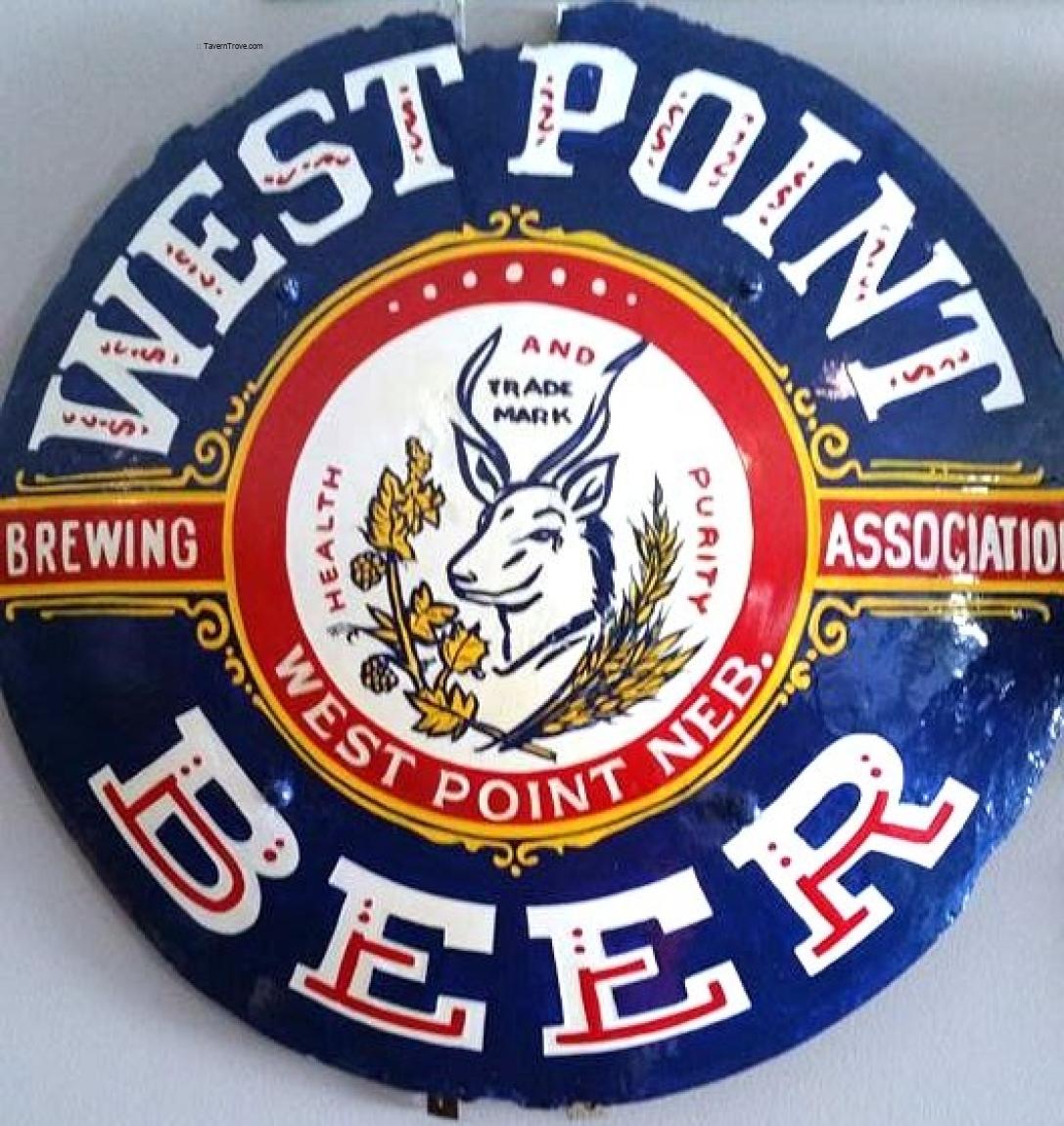 Item #87209 1904 West Point Beer porcelain medallion Corner Sign