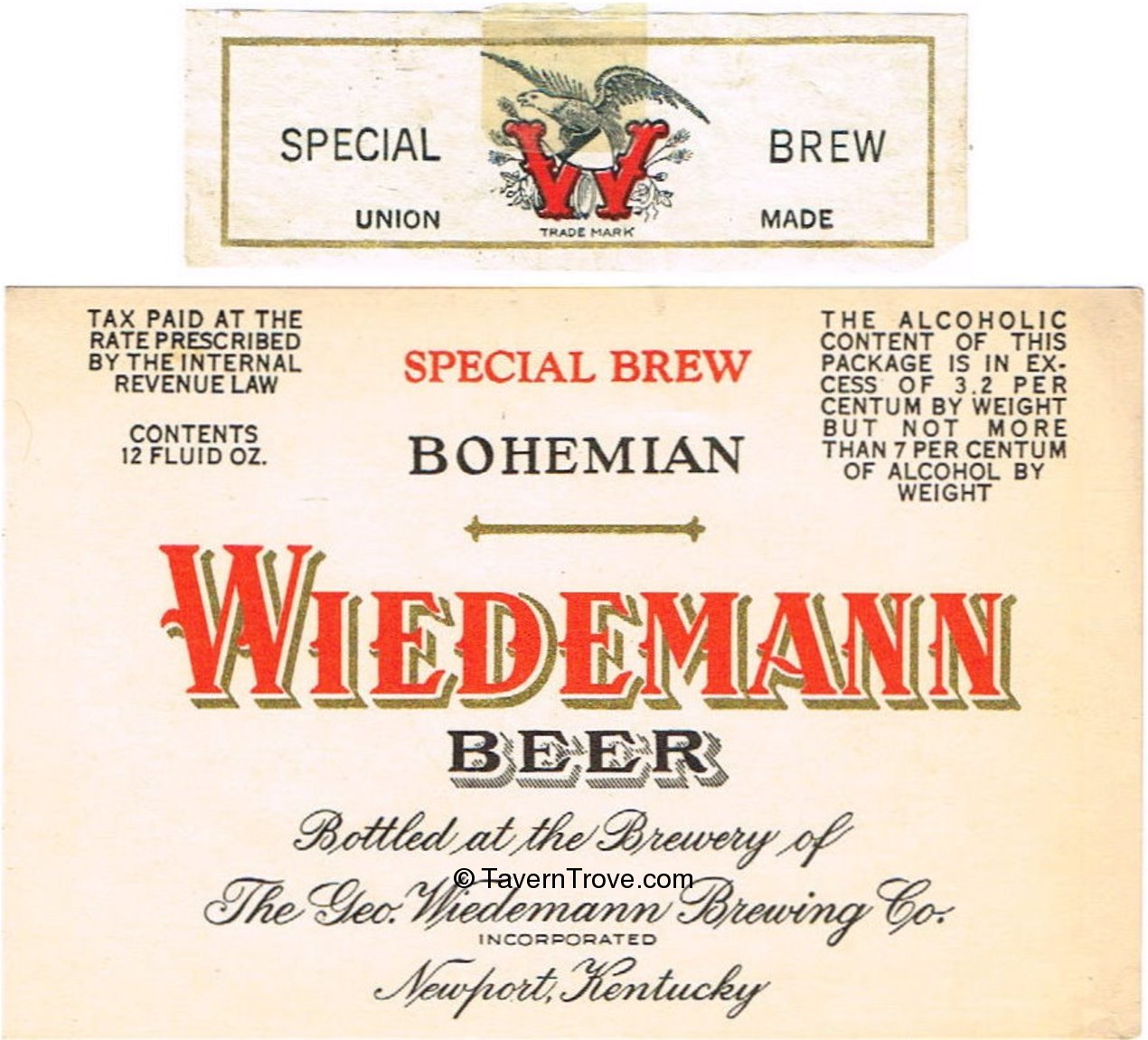 Item #100123 1936 Wiedemann Beer Label ES39-11