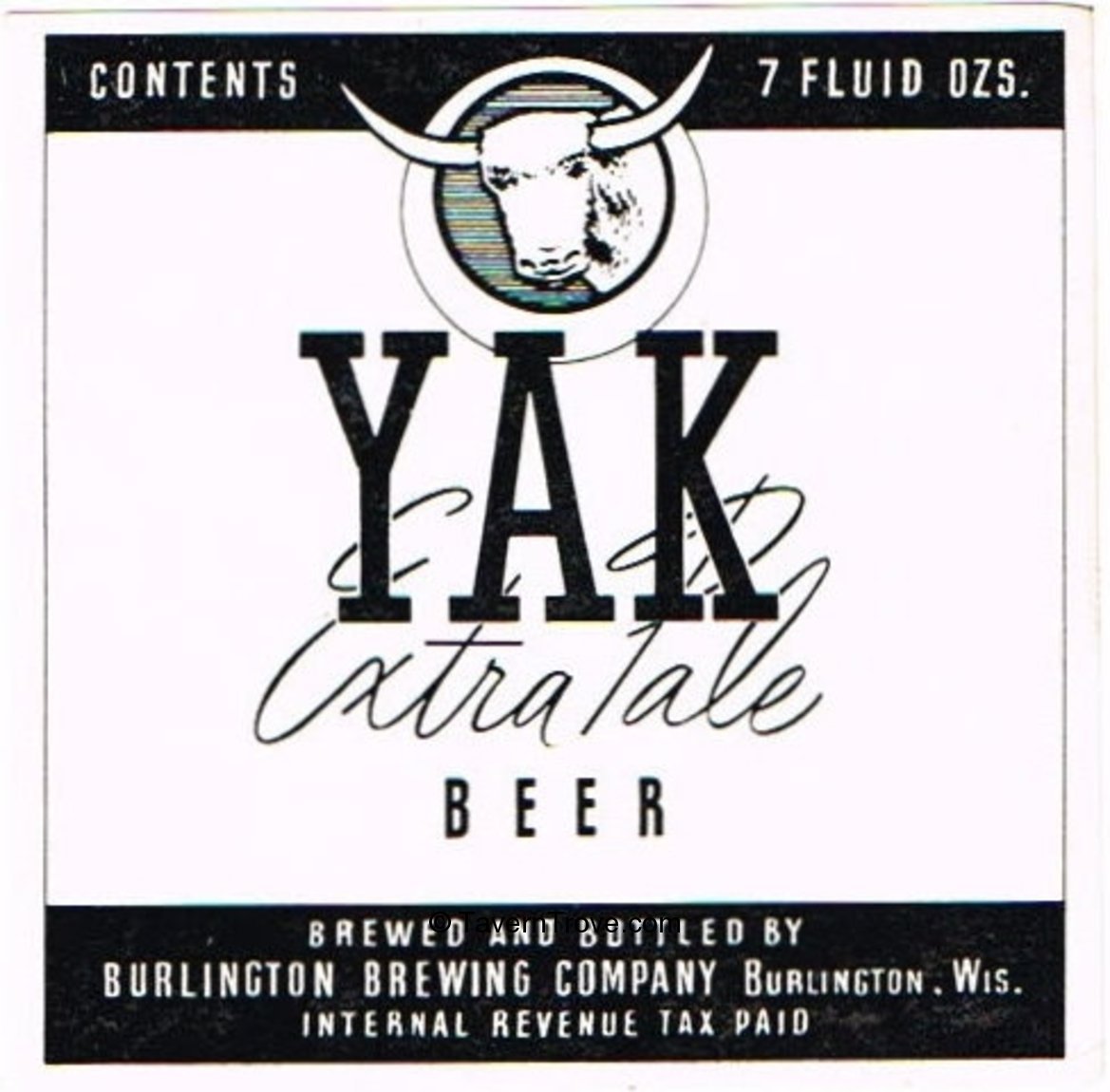 Item #88354 1944 Yak Extra Pale Beer Label WI47-27