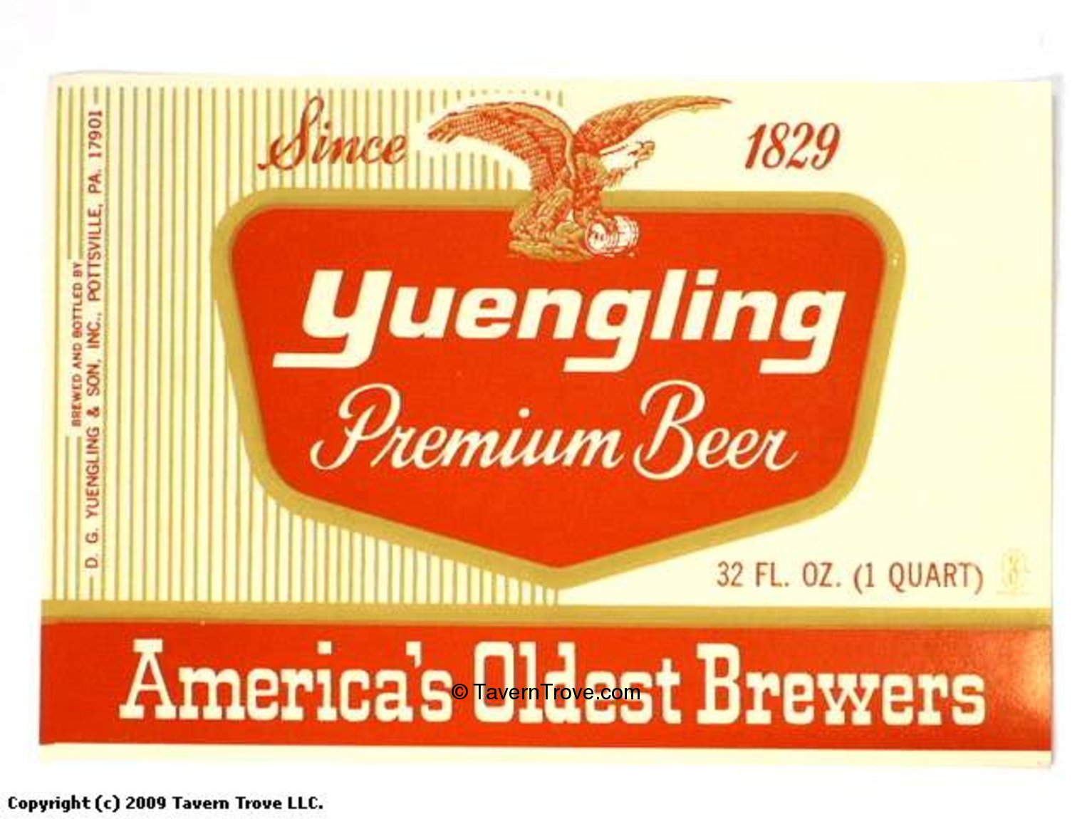 Item #47643 1969 Yuengling Premium Beer Label