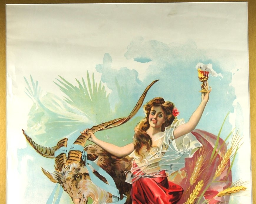 Item #83594 1910 Bock Beer Sample #140 Lithograph