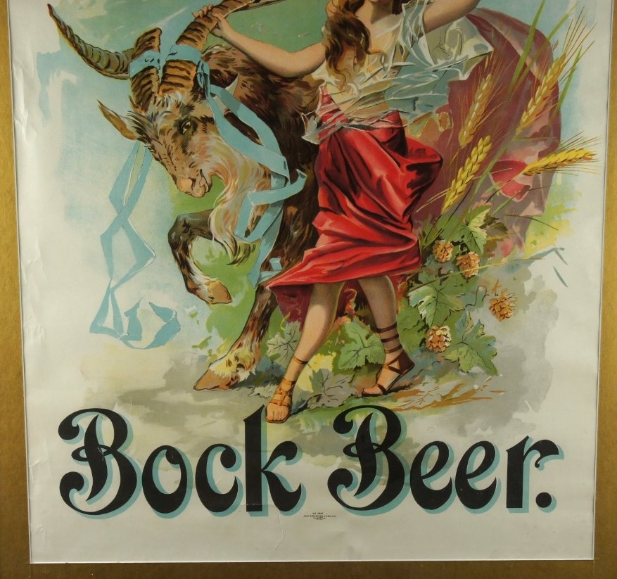 Item #83594 1910 Bock Beer Sample #140 Lithograph