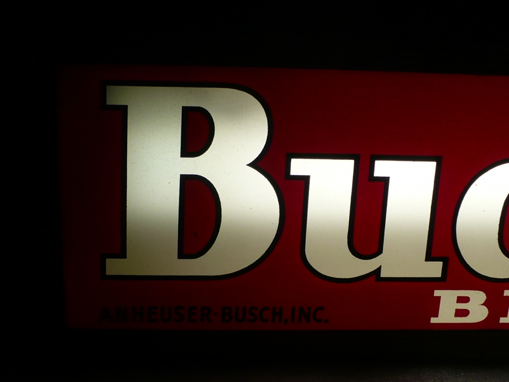 Item #87091 1940 Budweiser Beer ROG light Glass-Faced Illuminated Sign