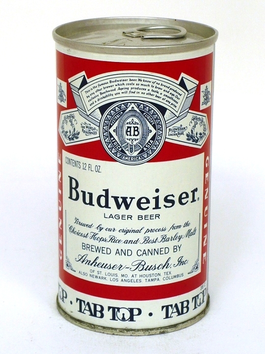 Item #72208 1966 Budweiser Lager Beer Tab Top Can T49-28.2