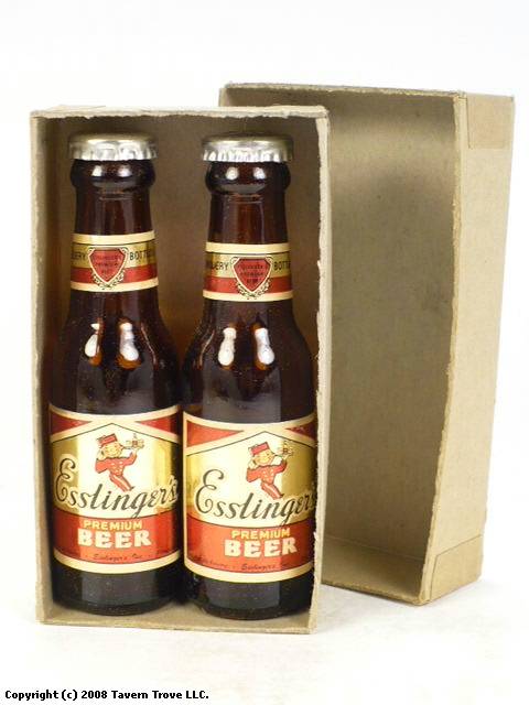 Item #46635 1947 Esslinger's Premium Beer S&P Mini Bottle