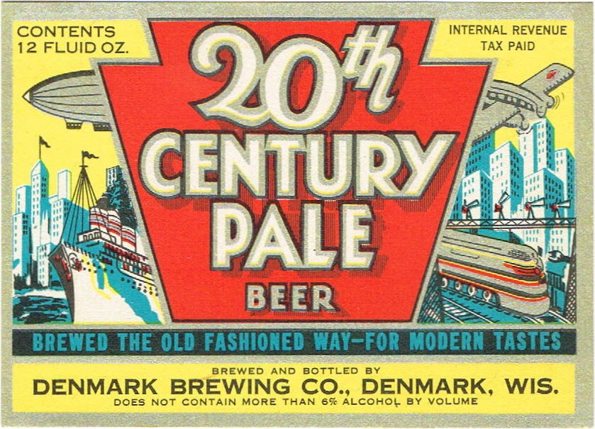 Item #37571 1944 20th Century Pale Beer Label WI80-07
