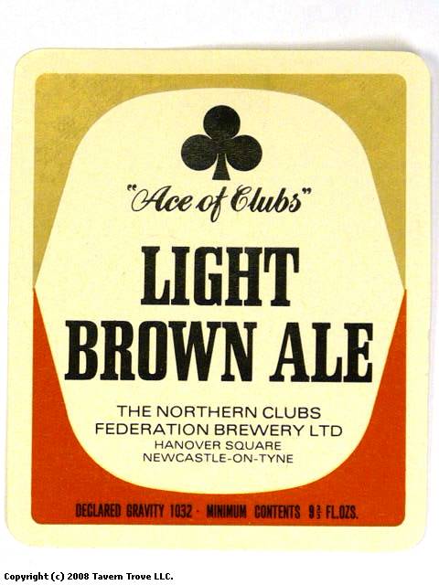 Item #45588 1966 Ace Of Clubs Light Brown Ale Label