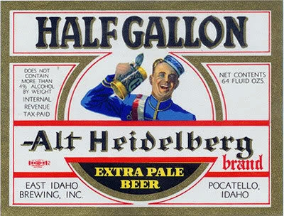 Item #5738 1938 Alt Heidelberg Extra Pale Beer Label ID