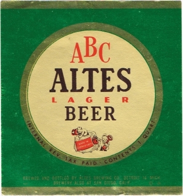 Item #71787 1949 Altes Lager Beer Label CS40-05