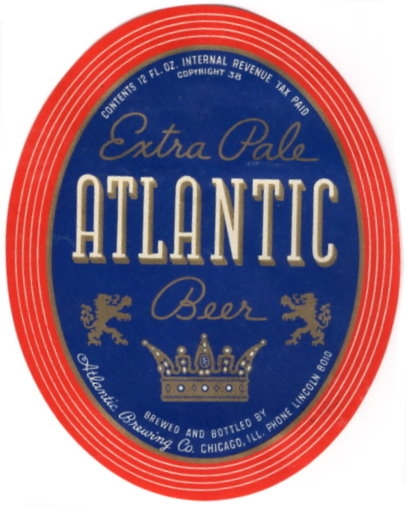 Item #74527 1938 Atlantic Extra Pale Beer Label IL9-22