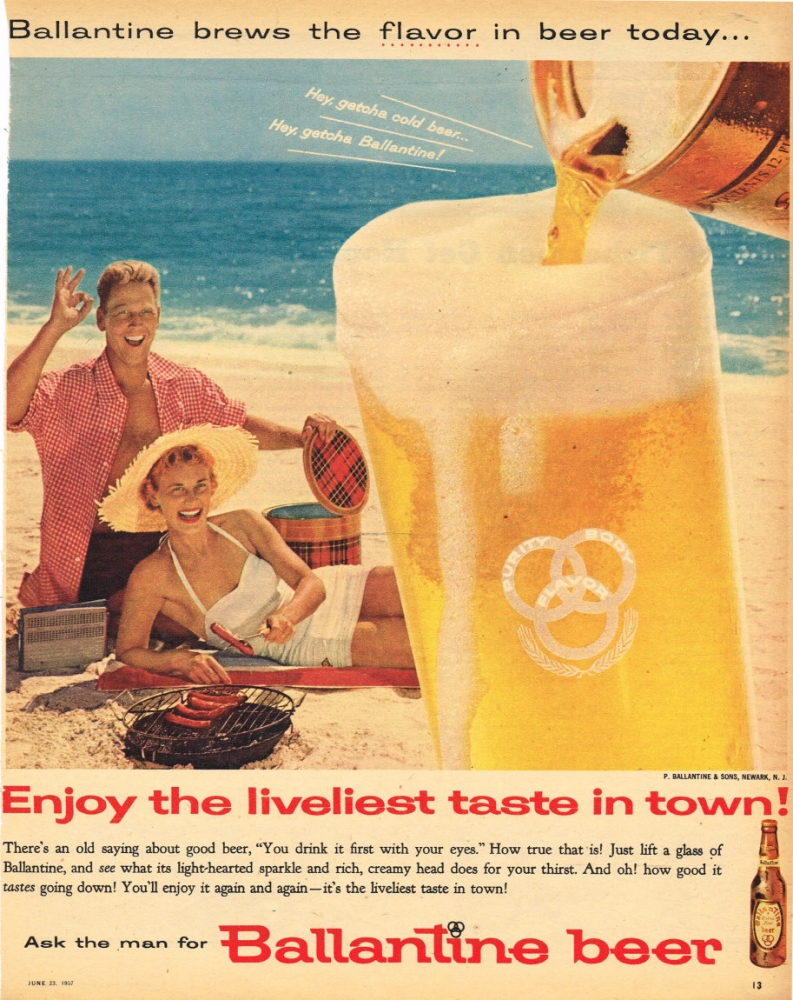 Item #75673 1957 Ballantine Beer Paper Ad
