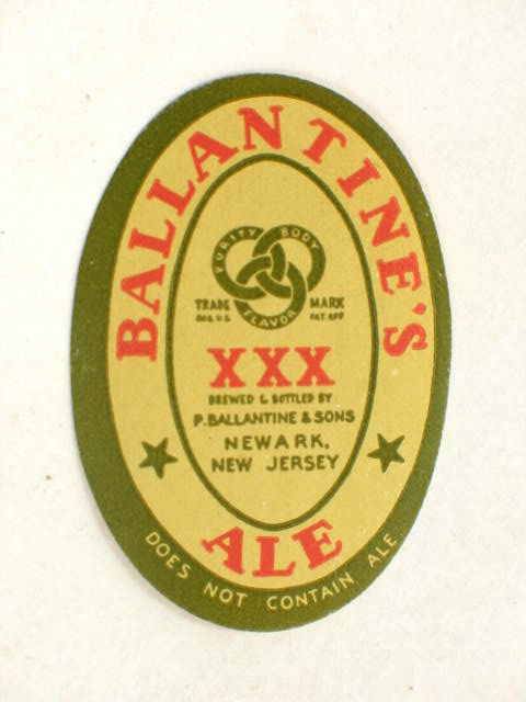 Item #20083 1955 Ballantine Mini Bottle Label Label