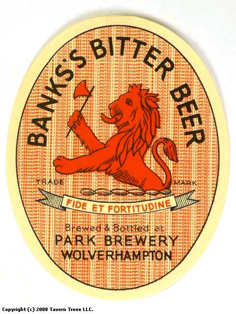 Item #45440 1953 Banks's Bitter Beer Label