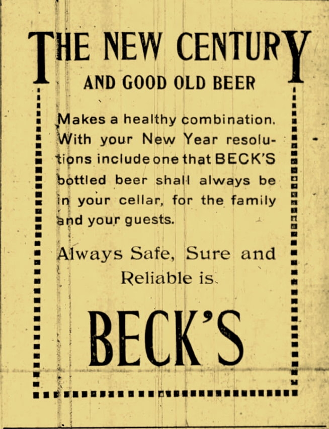Item #60663 1900 Beck's Beer Paper Ad