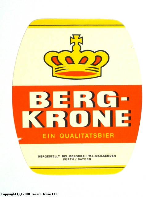Item #37201 1964 Berg-Krone Label