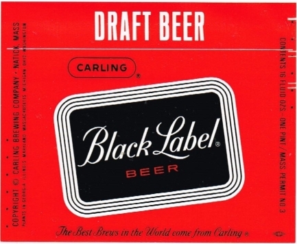 Item #71668 1965 Black Label Draft Beer Label