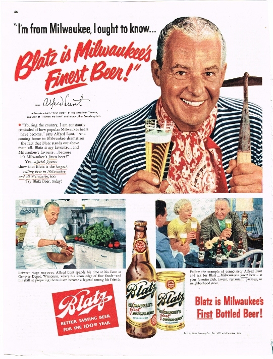 Item #63933 1951 Blatz Beer Testimonial Paper Ad