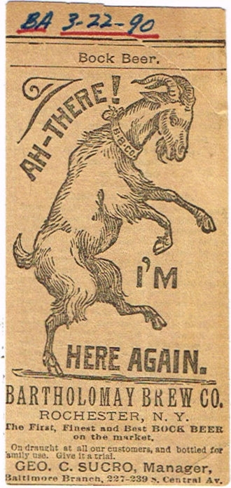 Item #79546 1890 Bock Beer Paper Ad