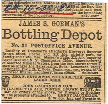Item #79581 1880 Bottling Depot Paper Ad