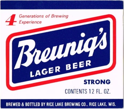 Item #30279 1970 Breunig's Lager Beer (78mm) Label