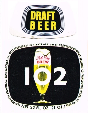 Item #67848 1967 Brew 102 Beer Label