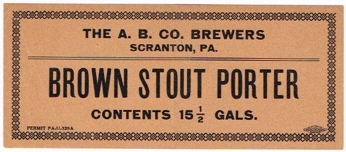 Item #65596 1933 Brown Stout Porter Label PA110-16