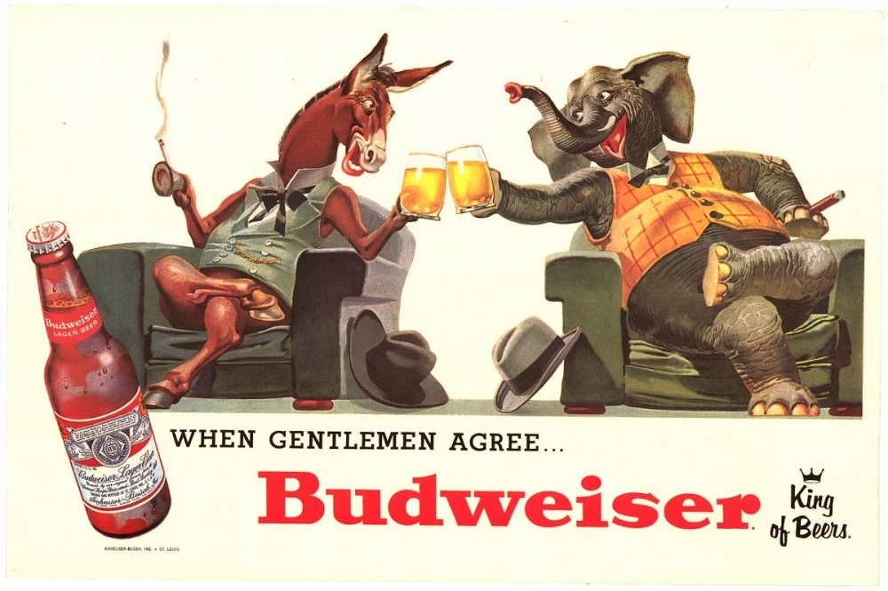 Item #90209 1976 Budweiser Beer politics poster Sign