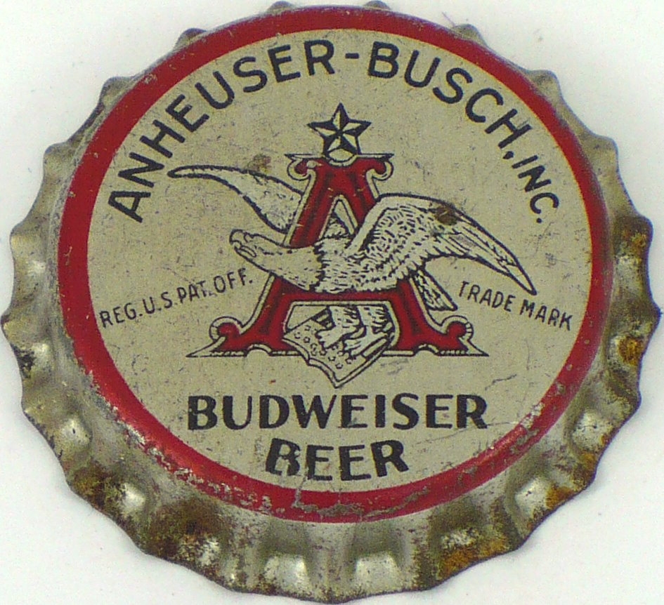 Item #18825 1937 Budweiser Lager Beer (metallic wings) Bottle Cap