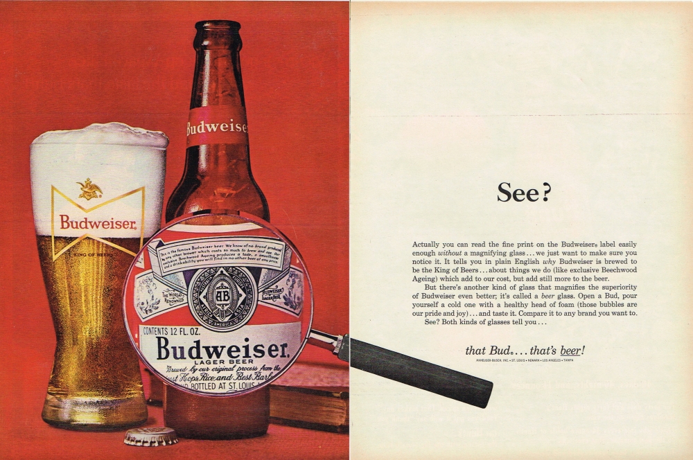 Item #79342 1964 Budweiser Lager Beer Paper Ad