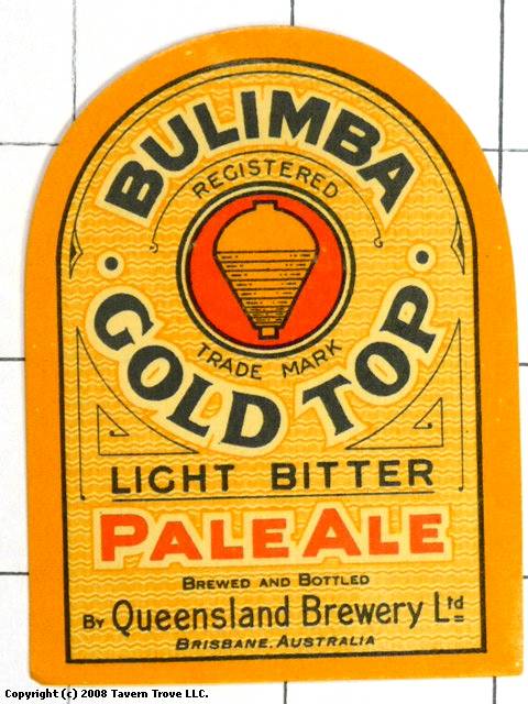 Item #34628 1960 Bulimba Gold Top Pale Ale Label